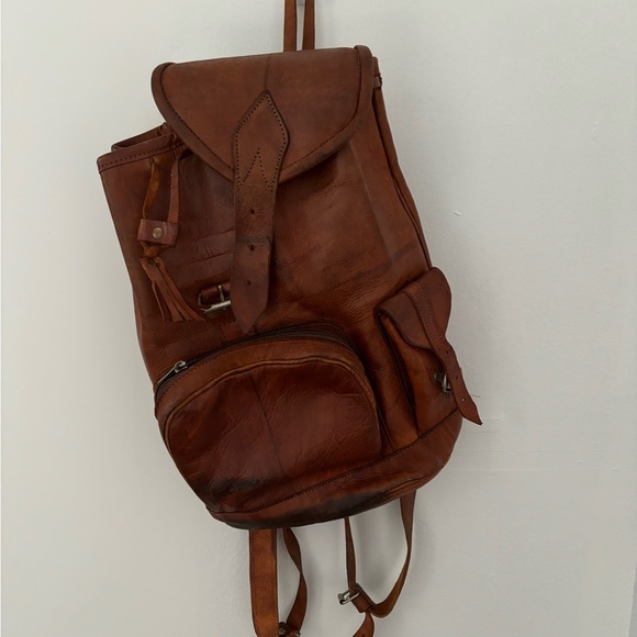 Bags | Camel Skin Backpack | Poshmark